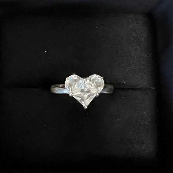 Jewelry | Vintage Silver 925 Ring With Heart Shaped Cubic Zirconia ...